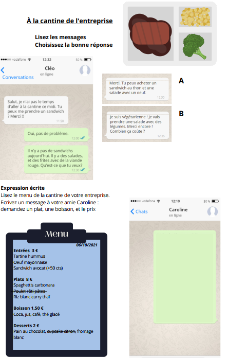 Alpha / A1 : Lire un menu, commander au restaurant, comprendre une ...